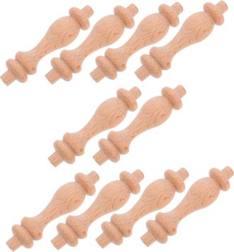 SOLUSTRE 10 Stück Teiliges Holzbaluster mit Europäischem Schnitzereidesign Dekorative Treppenhaus spindeln für Geländer Möbel und DIY holzhandwerk Vielseitig f