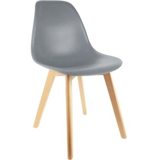 The Home Deco Factory The Home Deco Factory - Chaise scandinave en h&euml;tre et polypropyl&egrave;ne (Lot de 2) Gris