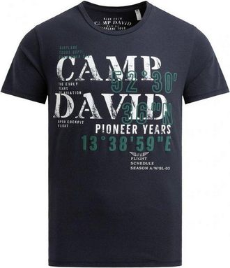 Camp David T-Shirt Rundhals mit Puffprint