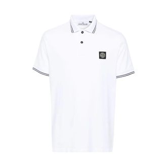 Stone Island Homme, Tops, Blanc, Taille: 2XL Polo