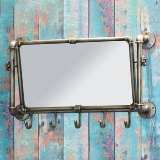 M&S Collection M&s - Portemanteau mural 5 crochets avec miroir en m&eacute;tal argent