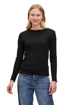 Cartoon Damen Langarm-Shirt mit Kragen 46, Schwarz