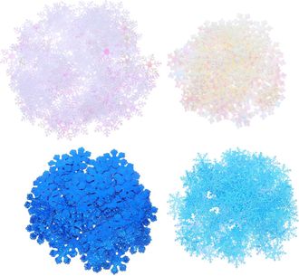 OSALADI 700 St&uuml;ck Schneeflocken Konfetti Kunststoff in Wei&szlig; und Blau Weihnachtsdeko und Hochzeitskonfetti f&uuml;r Tischdekoration und Festfeiern