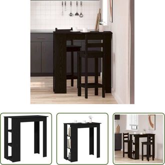 vidaXL vidaXL K&uuml;chenm&ouml;bel - Bartisch Schwarz Eichen-Optik 102 x 50 x 103,5 cm Holzwerkstoff