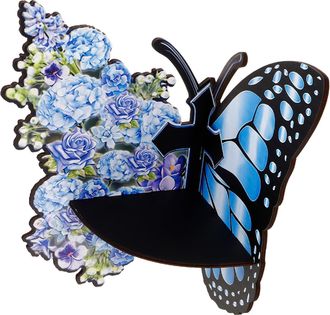 NUOBESTY MOTHNUR Holz Schmetterlings Eckregal Wandmontiert Farbenfrohes Wandregal mit Glatter Oberfl&auml;che Dekoratives Wanddisplay f&uuml;r Schmuck und Kristall Geeig