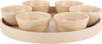 Present Time Schalen f&uuml;r Snacks puro mit Tablett, 6er-Set
