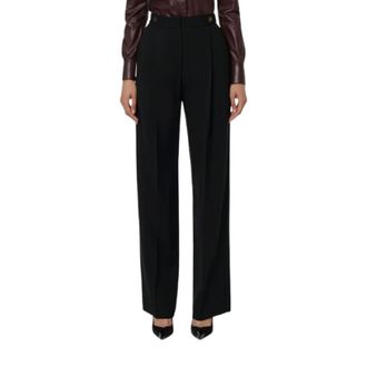 Elisabetta Franchi Plissierte- weite Hose - - Trousers - Damen - Schwarzk - XS