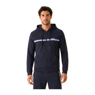 HUGO BOSS SweaT-shirt en coton - Homme - Sweatshirts et sweats &agrave; capuche - Bleu - Taille: M