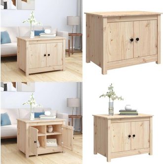 vidaXL Couchtisch 71x49x55 cm Massivholz Kiefer - Kiefernholz Couchtisch - Holztresen - Beistelltisch - Wohnzimmerschrank - Sideboard - Home & Living