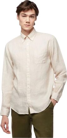 Brooks Brothers Homme, Chemises, Beige, Taille: S Chemise Sport en Lin Irlandais