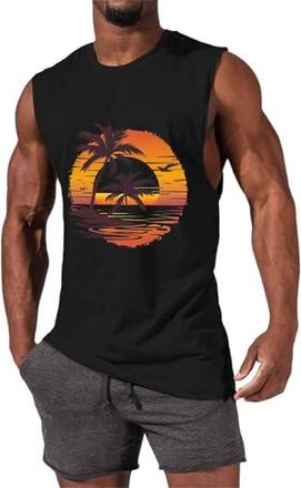 Generic D&eacute;bardeur pour homme - Sans manches - Confortable - Pour la plage, le bodybuilding, le bodybuilding - T-shirt fonctionnel hawa&iuml;en - V&ecirc;tement sans manc