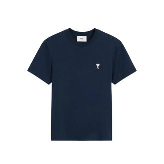 Ami Homme, Tops, Bleu, Taille: XL T-shirt navy avec motif Ami de Coeur