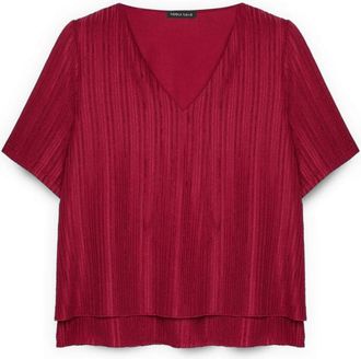 Fiorella Rubino Femme, Blouses et Chemises, Rouge, Taille: 38 FR T-shirt en jersey c&ocirc;tel&eacute;