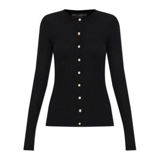 Dolce & Gabbana Kaschmir-Strickjacke mit Applikationen - - Knitwear - Damen - Schwarzk - XS