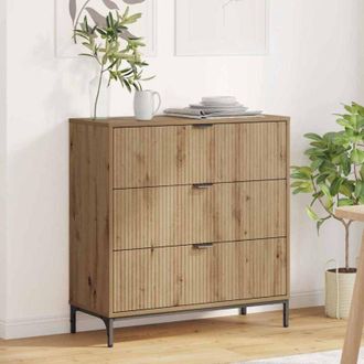 vidaXL Buffet ch&ecirc;ne artisanal 79,5 x 33 x 82 cm Bois ding&eacute;nierie vidaXL