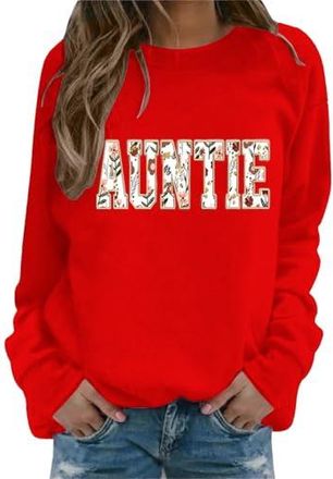 Generic Sweat-shirt pour femme - Imprim&eacute; graphique - Haut surdimensionn&eacute; - Col rond - Manches longues - Automne - Hiver - D&eacute;contract&eacute; - Confortable - Tendance