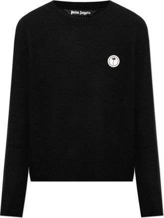 Palm Angels Wollpullover mit aufgen&auml;htem Logo - - Knitwear - Herren - Schwarzk - M
