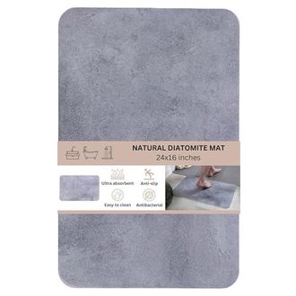 Evideco TENDANCE Tapis de Salle de Bain en Diatomite 39 x 60 cm d&eacute;co Gris Aspect b&eacute;ton, 3664323169546
