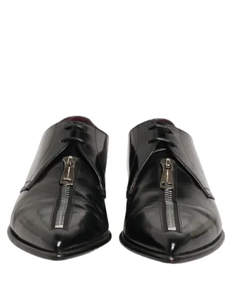 Dolce & Gabbana Black Leather Men Derby Dress Formal Shoes Calf