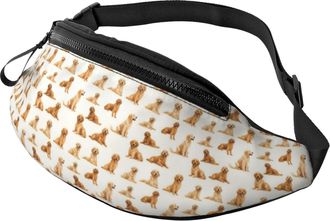 Generic Brustbeutel Atmungsaktiv Handytasche Tasche Cooler Golden-Retriever-Print Multifunktionale H&uuml;fttasche F&uuml;r Camping Wandern Fitness 14X35Cm