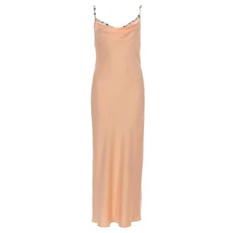 Paco Rabanne Maxikleid mit Ketten-Tr&auml;gern und Wasserfall-Ausschnitt - - Dresses - Damen - Rosa - S