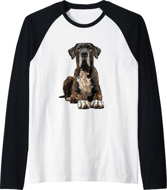 Whyitsme Design Brauner Brindle Dogge Hund Illustration Raglan