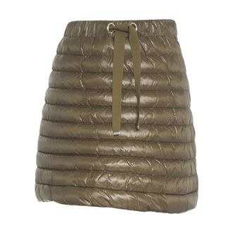 Herno Gepolierter Mini-Rock Olive Aw25 - - Skirts - Damen - Gr&uuml;n - M