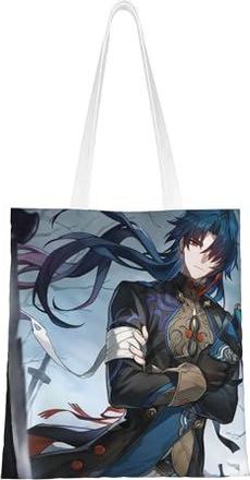 Generic 40.6 X 38.0 cm Canvas Totes Hand Shopping Bag With Honkai Star Rail All Roles Print Impression For Daily Shopping Shoulder Bag