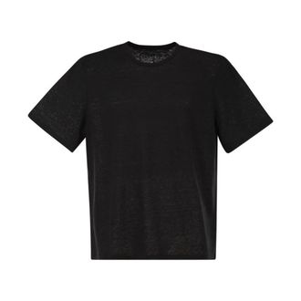 Majestic Filatures Rundhals-T-Shirt mit kurzen &Auml;rmeln - - Tops - Herren - Schwarzk - 2XL