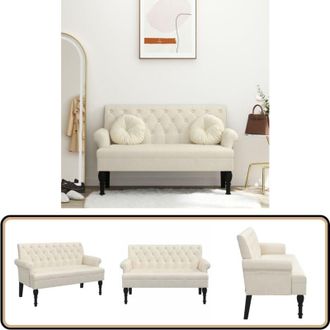 vidaXL vidaXL Sitzbank mit R&uuml;ckenlehne 120x62x75,5 cm Leinen