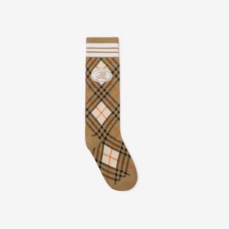 Burberry Stretchbaumwollmisch-Socken im Argyle-Design, Size: XL