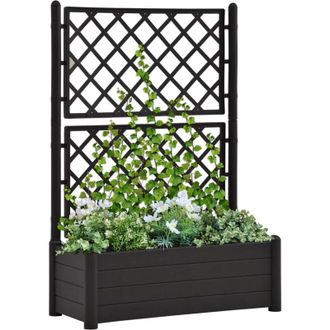 vidaXL Vidaxl - Jardini&egrave;re avec treillis 100x43x142 cm pp Anthracite