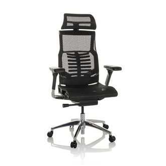 hjh OFFICE Chaise de Bureau Professionnelle POFIT GEN2 Filet Chaise pivotante Ergonomique avec Soutien Lombaire Flexible, Noir, 652284