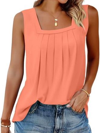 Generic Debardeur Femme Chic et &eacute;l&eacute;gant Chemisier sans Manche D&eacute;bardeur Grande Taille Top ete Haut Chic et Elegant Fluide Ample Caraco Vetement Femme Tee Shir