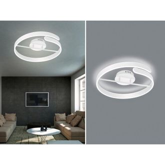 Reality Reality Leuchten - led Deckenleuchte parma Metall Weiß matt 3 Stufen Dimmer Ring, ø 50cm
