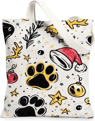 Generic Sacs fourre-tout en toile avec motif animal - R&eacute;utilisables - L&eacute;gers et lavables - Pour les voyages, blanc, 13x15 Inch