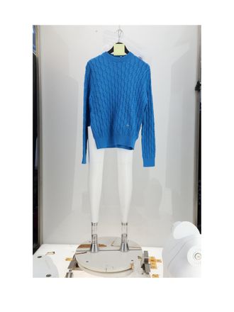 Dior Mens Knit Sweater Intrecciato Cotton Blue