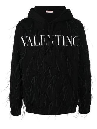Valentino Garavani Hoodie mit Federn - Schwarz