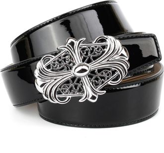 Anthoni Crown Damen Ledergürtel Modell GL1W00L Gürtel, Schwarz, 110