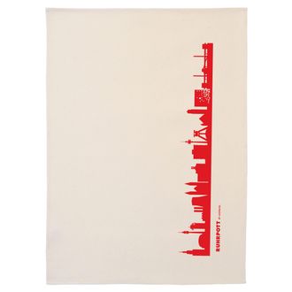 44spaces Ruhrpott Skyline Küchentücher Stadt Design rot, 50x70 cm reine Baumwolle (Bio), Geschirrtücher für Dortmund Essen Ruhrgebiet Fans, Geschenkidee Geburt