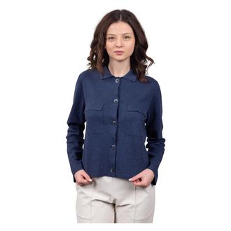 Gran Sasso Femme, Pulls, Bleu, Taille: 40 FR Veste &agrave; manches longues