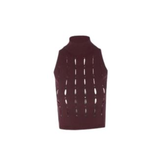 Liu Jo Cut-Out &Auml;rmelloses Top mit Strasssteinen - - Tops - Damen - Lila - L