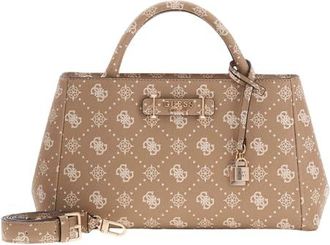 Guess sac &agrave; main sac &agrave; &eacute;paule bandouli&egrave;re Carrie Logo Girlfriend Satchel Biscotti Logo beige