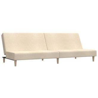 vidaXL Schlafsofa 2-Sitzer Creme Stoff Vidaxl