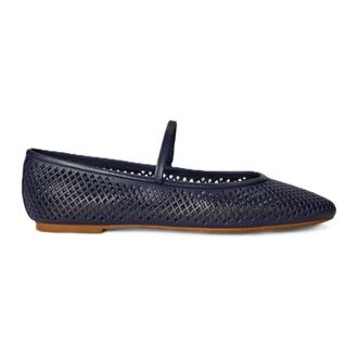 Ralph Lauren Jayna Perforated Leather Mary Jane Ballerina - - Shoes - Damen - Blau - 37 EU