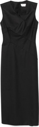 Alexander McQueen Midikleid mit Nadelstreifen - Grau