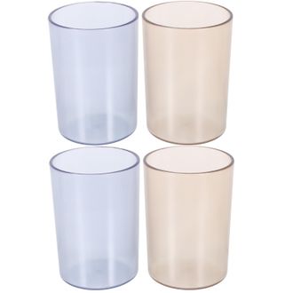 Artibetter 4 St&uuml;ck Wiederverwendbare Zahnb&uuml;rstenbecher aus Kunststoff Bruchfest Leicht Tragbar Mundsp&uuml;lbecher f&uuml;r Badezimmer Reisen und Camping