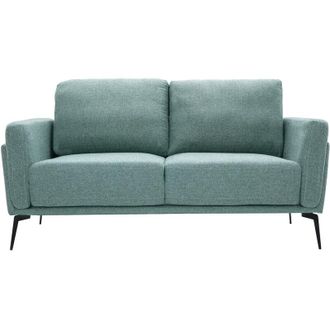 Miliboo Miliboo - Canap&eacute; design 2 places en tissu vert de gris et m&eacute;tal noir mosco