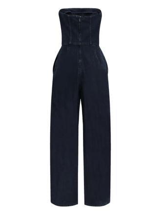 A Gold E Schulterfreier Agyness Jumpsuit - Blau