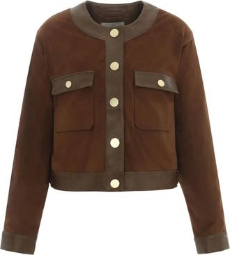 Urban Code Femme, Vestes, Brun, Taille: 38 FR Veste en Fausse Suede Sans Col